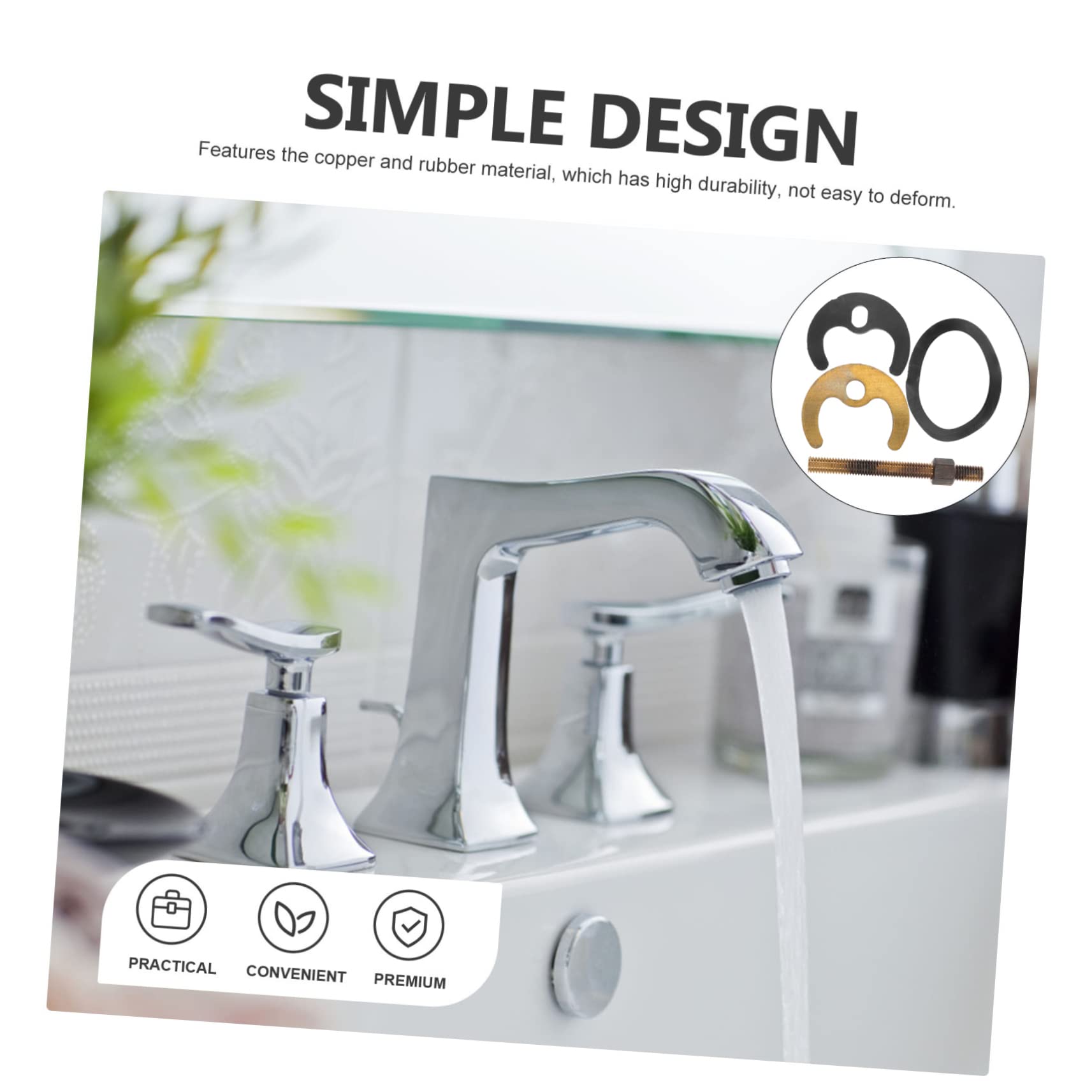 Veemoon 1 Set Horseshoe Mounting Accessories Fixing Bracket Sink Holder Tap Fixing Tool Wash Basin Tap Fixing Fitting Locknuts Kitchen Antiloosing Nut Washers Anti-Loose Faucet Copper