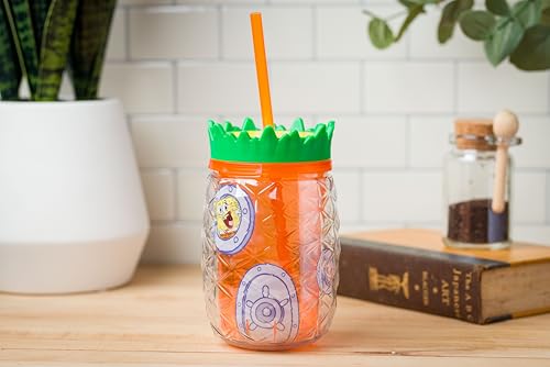 Silver Buffalo Spongebob Squarepants Gary Snail House in Bikini Bottom Pineapple Double Wall Tumbler, 16 Ounces