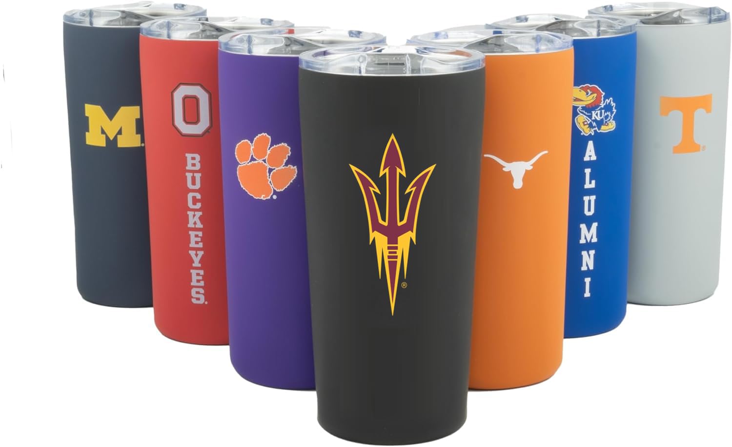 Decorvo Arizona State Sun Devils Tumbler - Black Double Walled Insulated Travel Thermos with Slide Lid - 18 oz