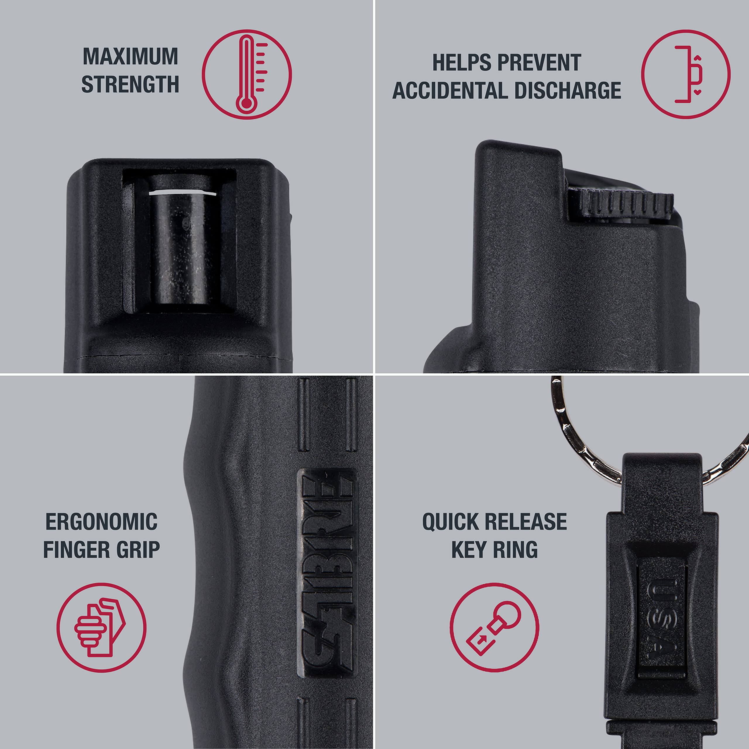 SABRE Home & Away Personal Safety Kit Pepper Spray with QuickRelease Safety Keychain, Portable Door Lock with Travel Bag, Max Strength, TSA Approved Travel Door Lock, 0.54 fl oz