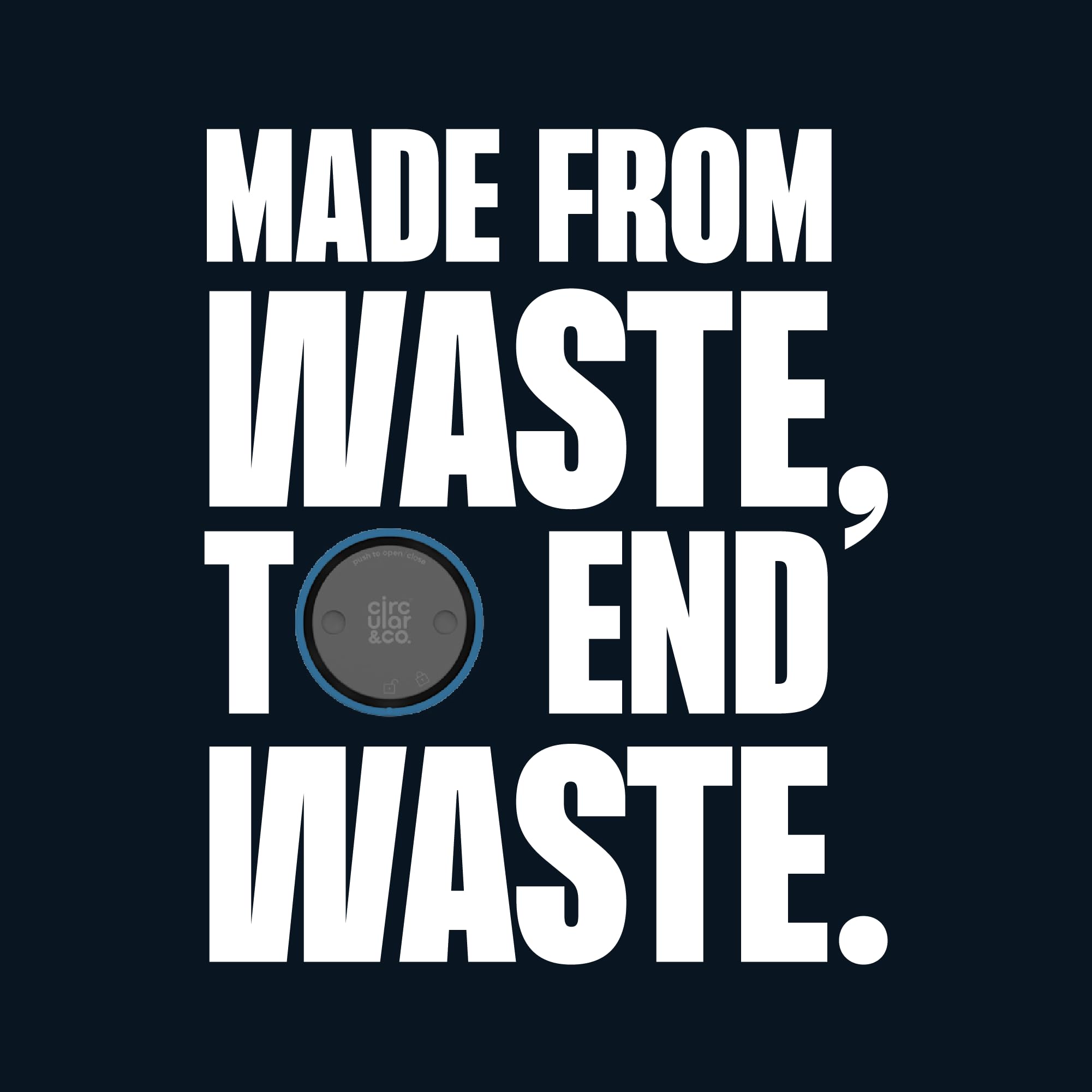 Circular and Co Reusable Now Coffee Cup - World's First Cup Made from Recycled Cups - Traditional Design - Sustainable, Insulated - 340ml/12oz (Chalk, Rockpool Blue)