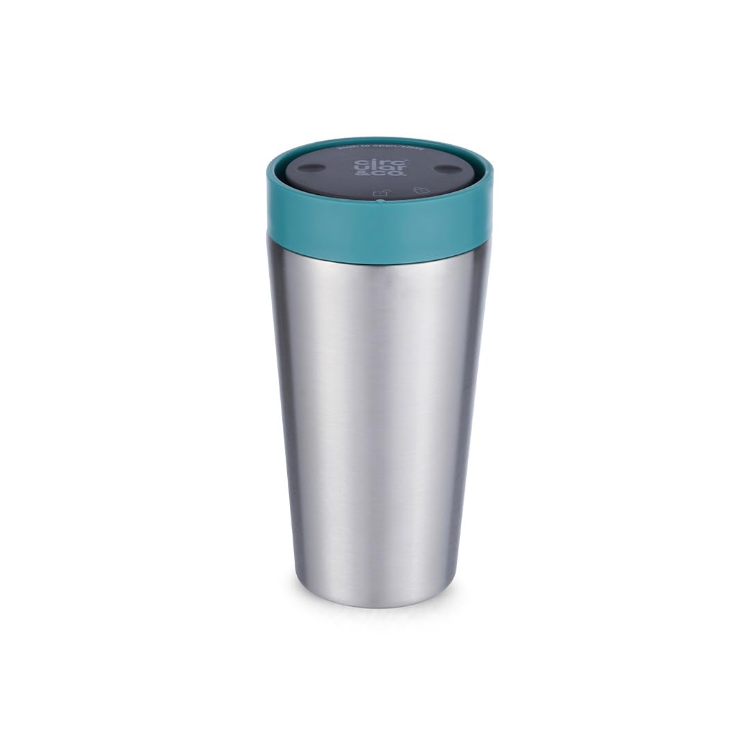 Circular & Co Stainless Steel Coffee Cup - 12oz - Insulated Reusable Travel Mug - Made from Recycled Stainless Steel - 100% Leakproof Coffee Mug - Fully Lockable - Insulated for 6 Hours