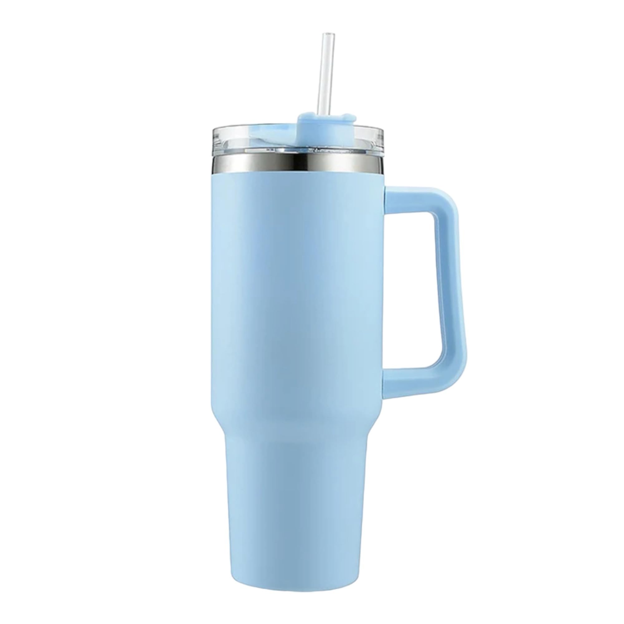 YANAT 40 oz Stainless Steel Tumbler with Handle - Premium Insulated Travel Mug for Hot & Cold Drinks - Spill-Proof Lid, BPA-Free - Coffee, Tea, and Outdoor Adventures (SKY BLUE)