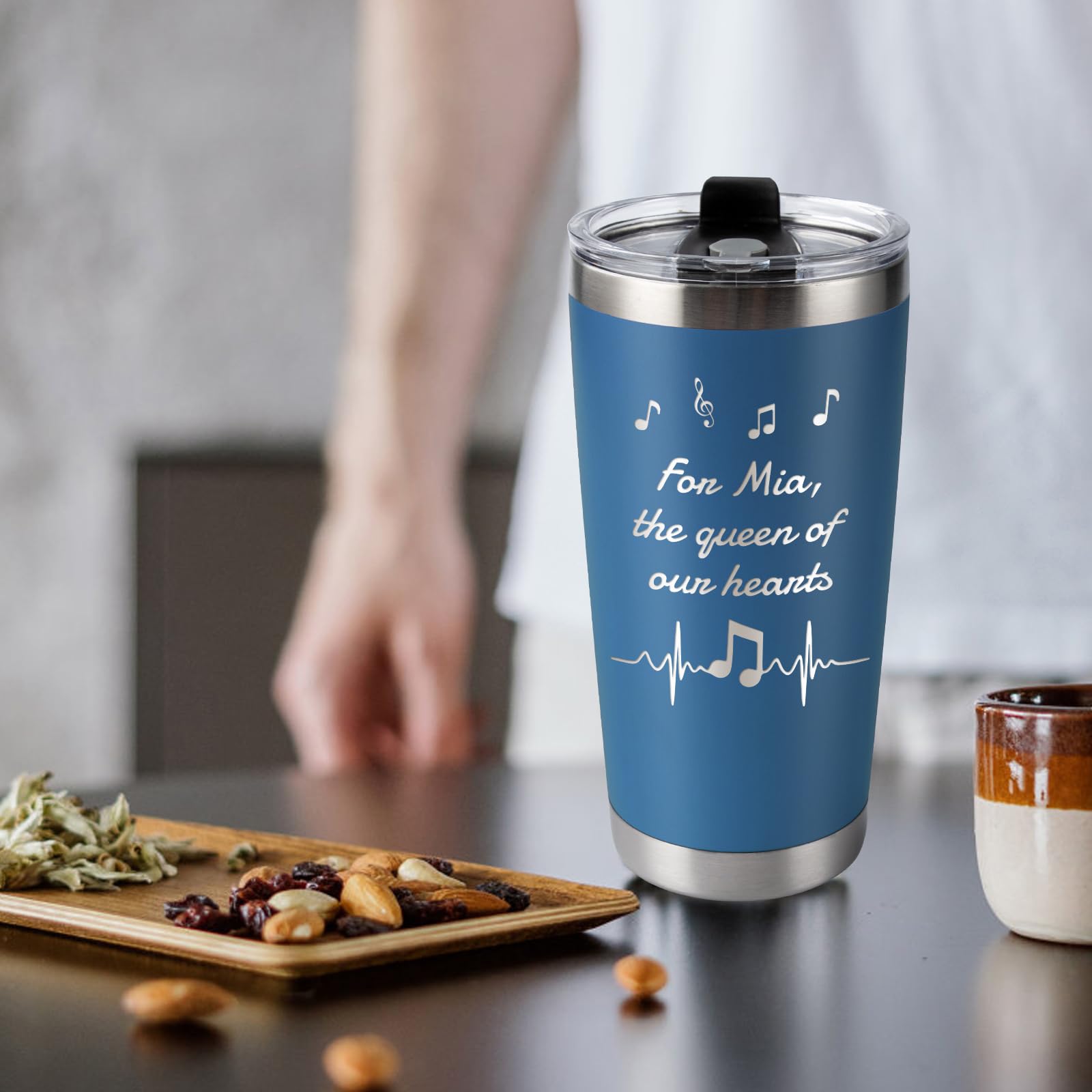 KrazeKK Personalized Coffee Tumbler, Custom Stainless Steel Tumbler with Text, Customized Travel Coffee Mug Cup Gift for Girlfriend, Boyfriend, Mom, Dad (20Oz Engraved)