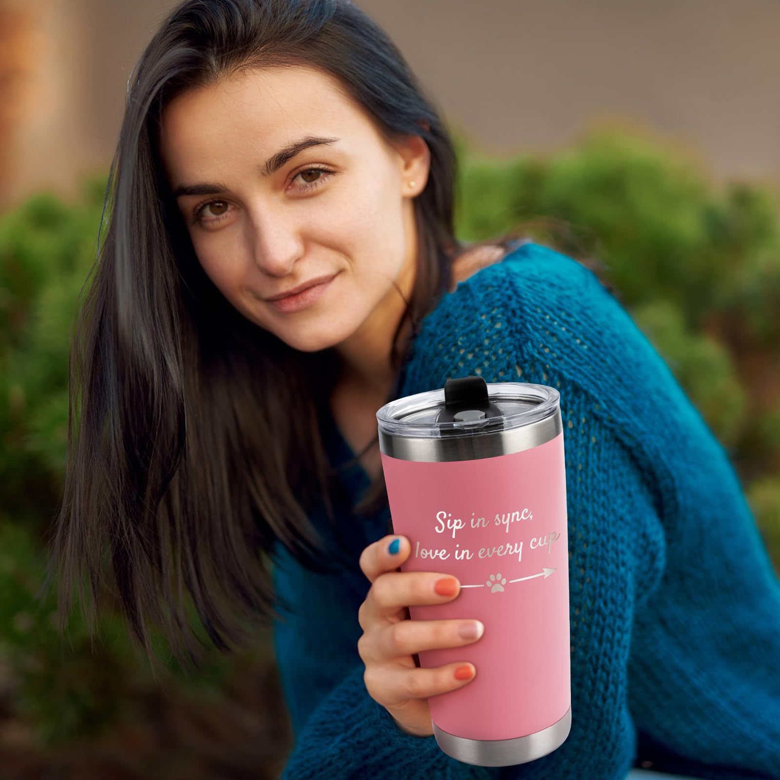 KrazeKK Personalized Coffee Tumbler, Custom Stainless Steel Tumbler with Text, Customized Travel Coffee Mug Cup Gift for Girlfriend, Boyfriend, Mom, Dad (20Oz Engraved)