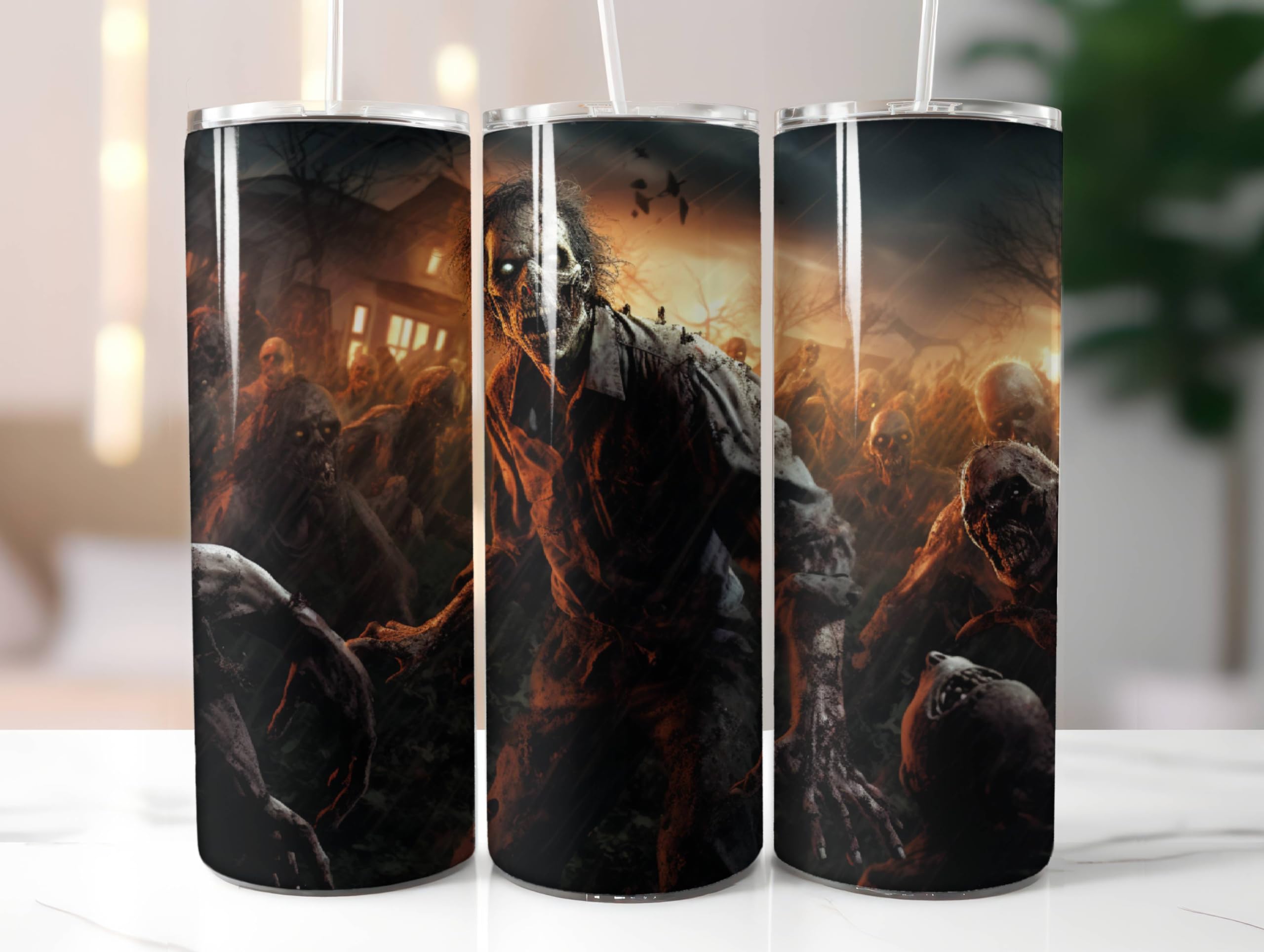 AMAZING RETRO Zombie Insulated Tumbler with Lid and Straw | Gifts for Women Men Reusable Stainless Steel Water Bottle Travel Mug