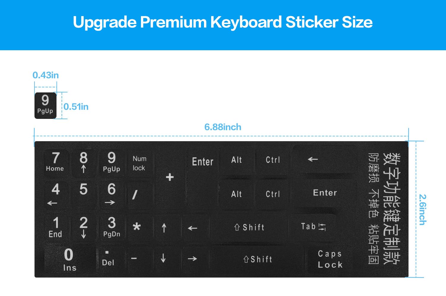 2PCS Keyboard Number Stickers, Keyboard Number Pad Replacement Stickers Universal for Wireless Numeric Pad Numpad Keypad, Laptop, Desktop, Computer, Keyboard Numbers Sticker -Matte