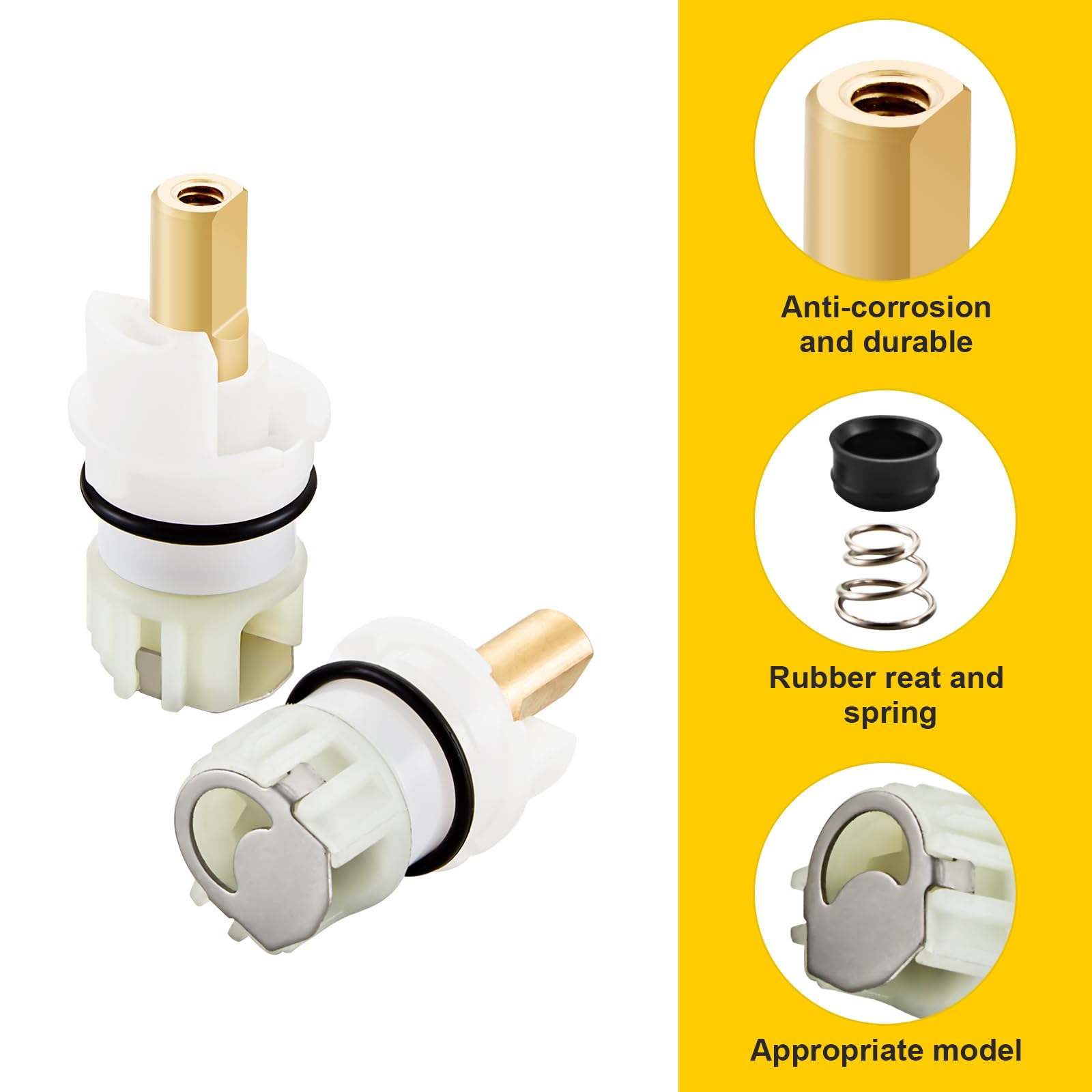 RP25513 faucet stem assembly, Replacement Kit for Delta two handle faucet repair kit, Includes RP4993 Seats and Springs, 2 Pack