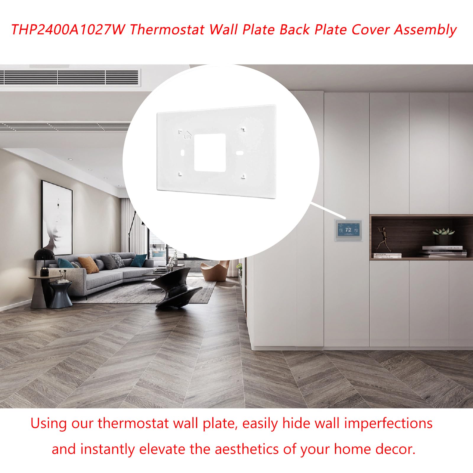 THP2400A1027W Thermostat Wall Plate Back Plate White Cover Assembly (1)