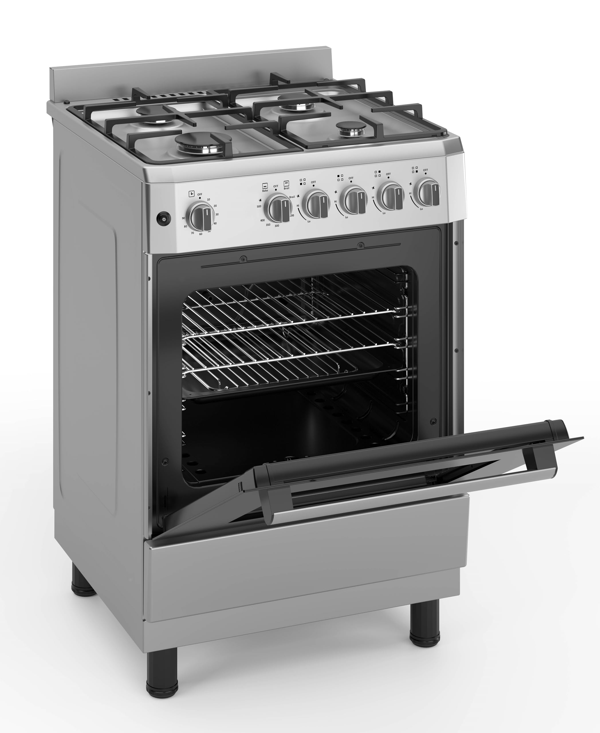 PremiumLevella 24" Gas Range with 4 Burners and 2.7 Cu. Ft. Oven Capacity (Stainless)