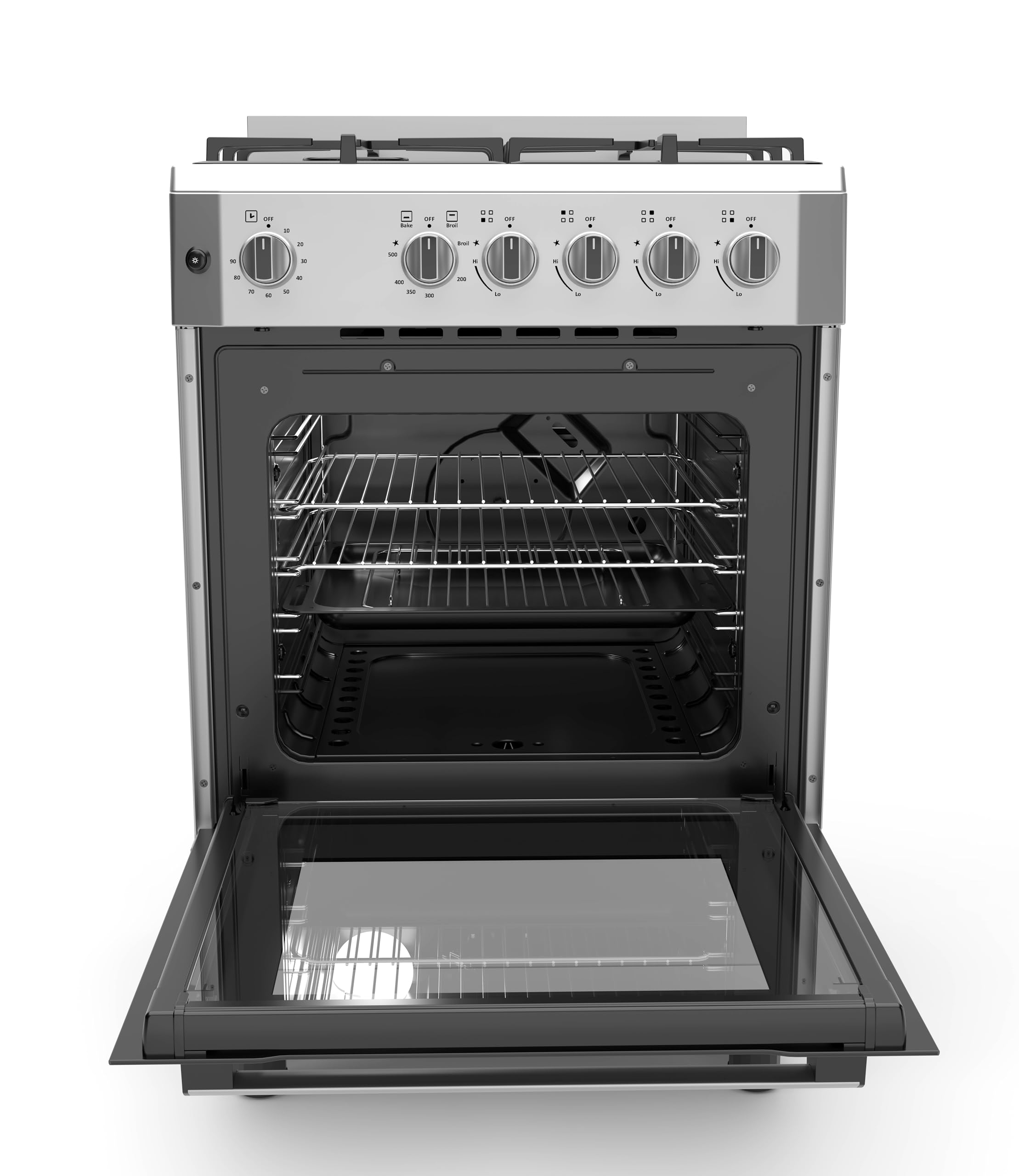 PremiumLevella 24" Gas Range with 4 Burners and 2.7 Cu. Ft. Oven Capacity (Stainless)