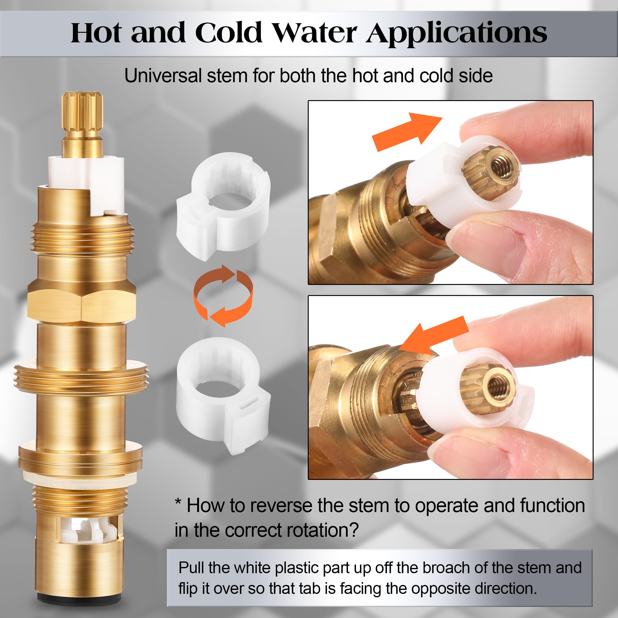 Dreyoo Ceramic Disc Cartridge Replacement for 910-030, Shower and Faucet Stem Compatible with Price/Pfister, Shower Valve Faucet Cartridge Brass Construction (2 Pack)