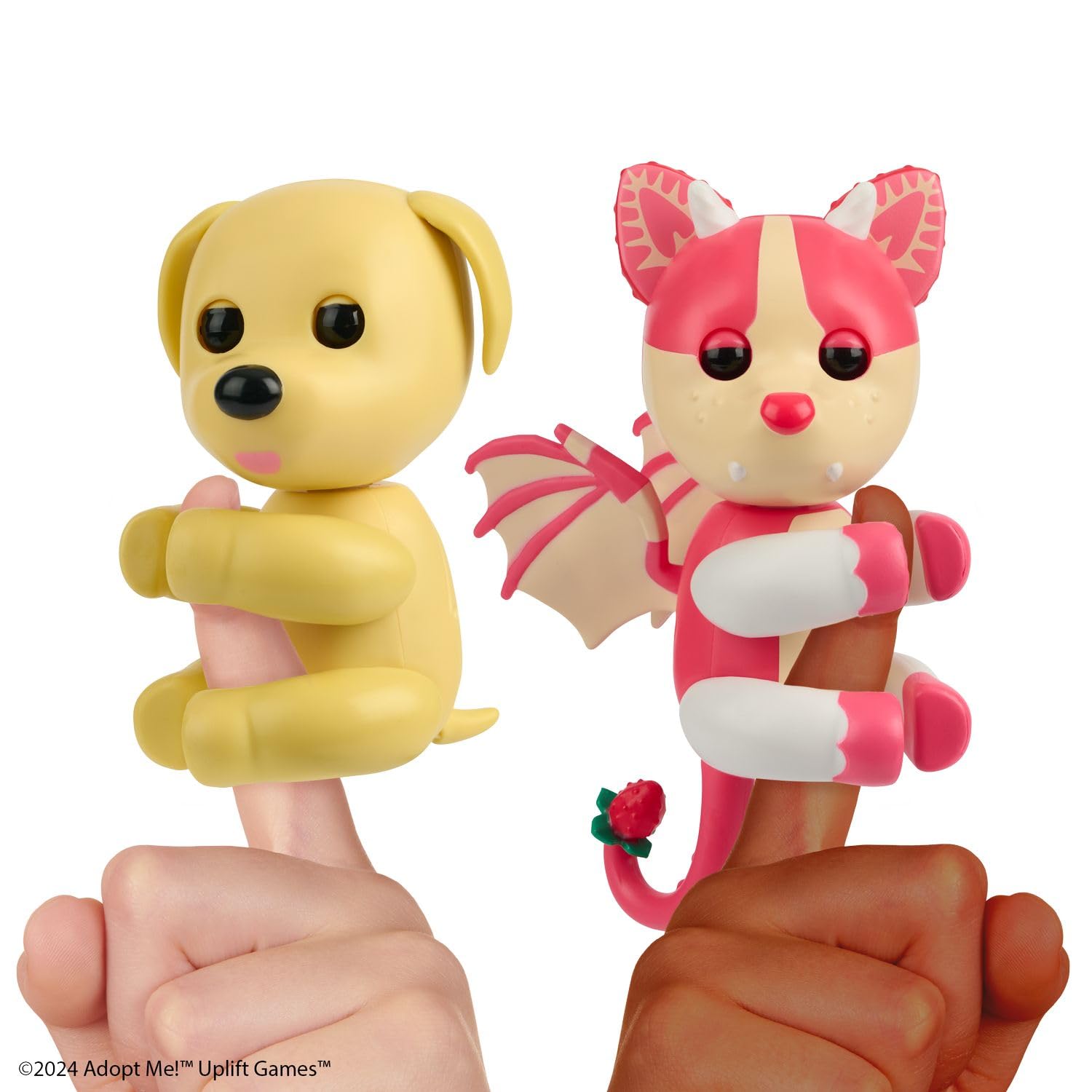 Fingerlings Adopt Me! x, Adopt Me! Strawberry Shortcake Bat Dragon, Legendary Interactive Pet with 40+ Sounds & Reactions (Ages 5+)