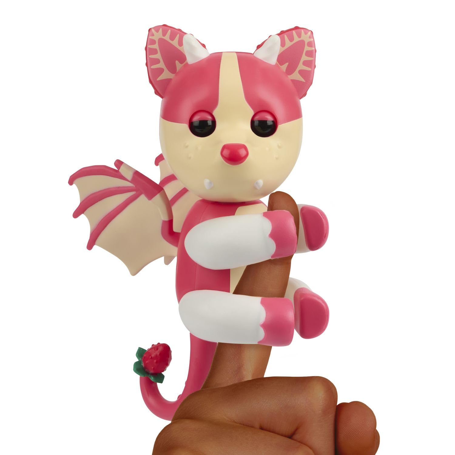 Fingerlings Adopt Me! x, Adopt Me! Strawberry Shortcake Bat Dragon, Legendary Interactive Pet with 40+ Sounds & Reactions (Ages 5+)