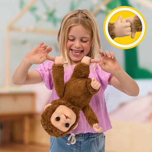 Little Live Pets My Baby Monkey - Adorable pet Monkey with Over 50 Sounds & Reactions. Expressive Moving Mouth. Mango Sucks his Thumb, Feeds from his Bottle, & Hangs from his Hands & feet!