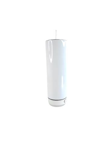 MacTings 20 oz Music Speaker Tumbler, Skinny Straight Music Tumbler with Straw and Lid,Speaker Tumbler Cup with Detachable Bluetooth Base, Stainless Steel Sublimation Music Insulated Tumbler (White)