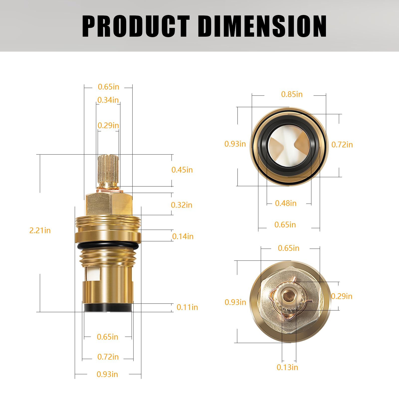 45882000 Hot Cartridge Replacement for Grohe Ceramic cartridge - 1/2" - 1/4 Turn - Anti-Clockwise Open,90 Degrees Right Hand Stop.