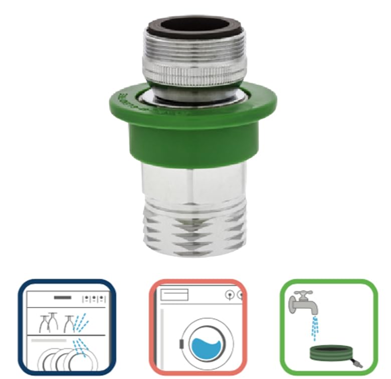 Quick Connect Hose to Faucet Coupler and Fitting Dual Thread by 3/4 in. Brass MGH Good for Portable Appliances Snap Fit (Small Fitting & Coupler)