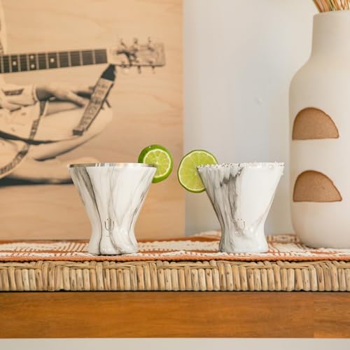 BrüMate MargTini 10oz Martini Margarita Tumbler - Made With Vacuum-Insulated Stainless Steel (Carrara)