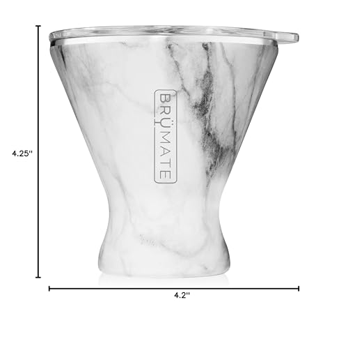 BrüMate MargTini 10oz Martini Margarita Tumbler - Made With Vacuum-Insulated Stainless Steel (Carrara)