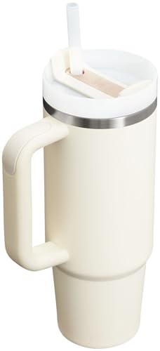 Stanley Quencher H2.0 Tumbler with Handle and Straw 30 oz | Flowstate 3-Position Lid | Cup Holder Compatible for Travel | Insulated Stainless Steel Cup | BPA-Free | Cream 2.0