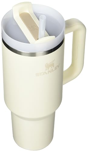 Stanley Quencher H2.0 Tumbler with Handle and Straw 40 oz | Flowstate 3-Position Lid | Cup Holder Compatible for Travel | Insulated Stainless Steel Cup | BPA-Free | Cream 2.0