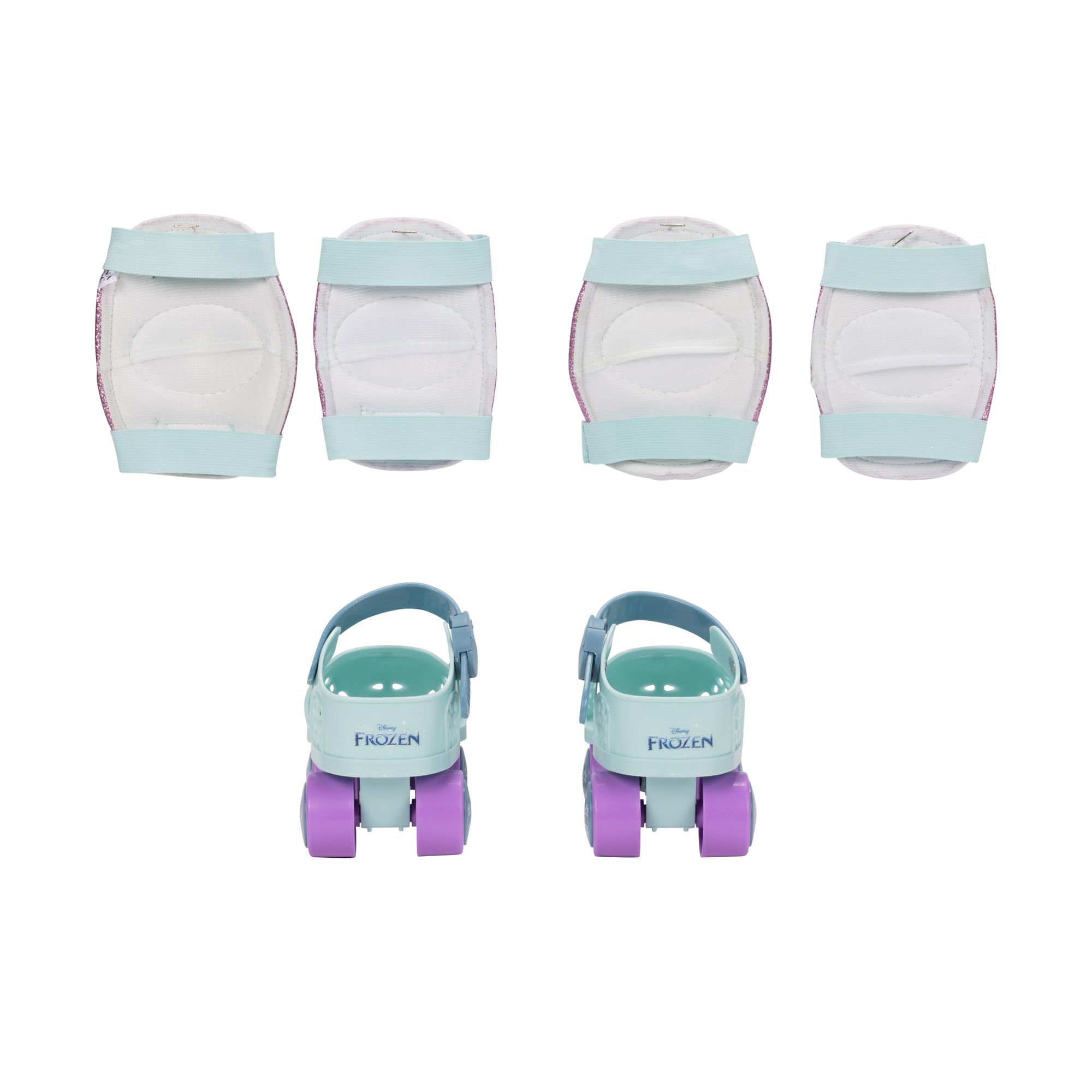 Disney Frozen Junior Skates Includes Knee and Elbow Pads, Size Adjustable Design for Growing Feet