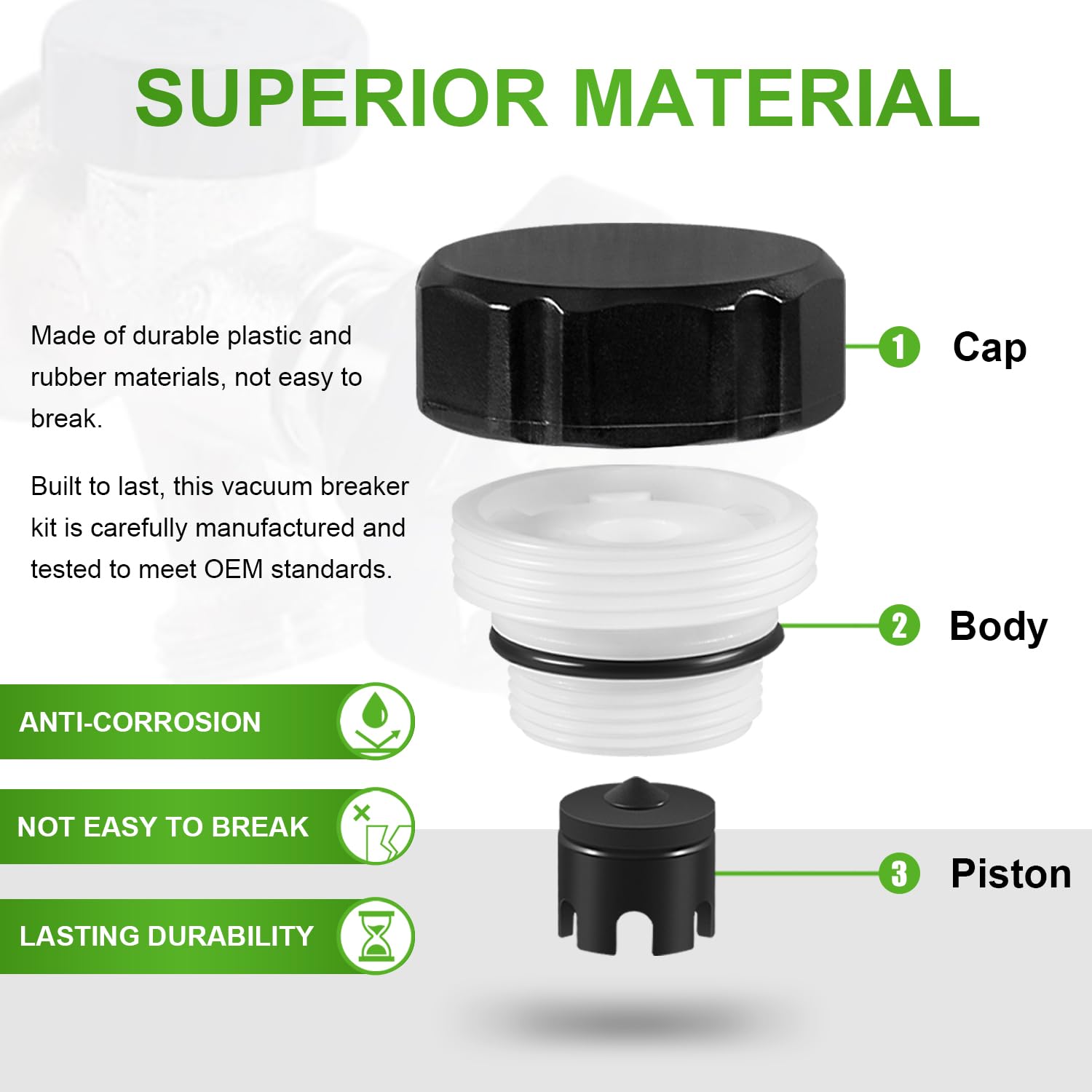 Replaces for VACVBKX1B Vacuum Breaker Replacement Kit for Traditional Anti-Siphon Frost-Free Sillcock Valves