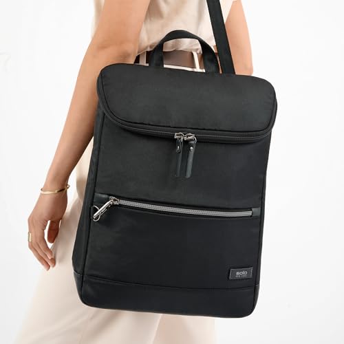 Solo New York Stealth Hybrid Backpack, Black - with Anti-Theft Features (Cut-Proof, Armored Zippers, & RFID Data Protection)