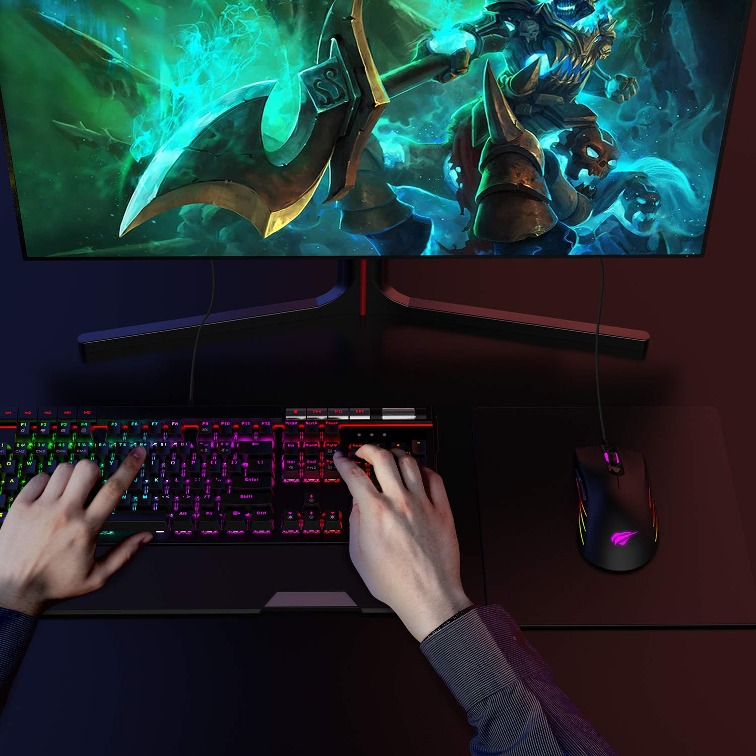Havit Gaming Mouse Wired 7200DPI RGB Backlit Comfortable Computer Ergonomic USB Programmable Mice 1000Hz Polling Rate for Laptop Desktop PC Gamer (Renewed)