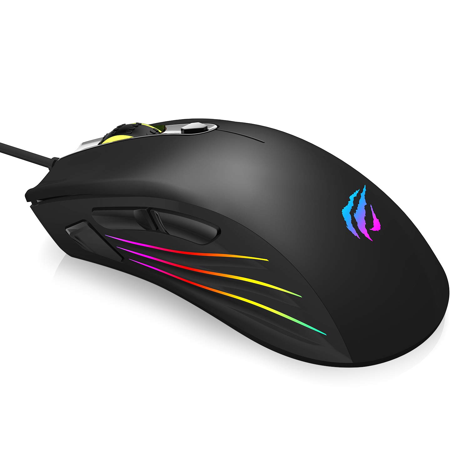 Havit Gaming Mouse Wired 7200DPI RGB Backlit Comfortable Computer Ergonomic USB Programmable Mice 1000Hz Polling Rate for Laptop Desktop PC Gamer (Renewed)