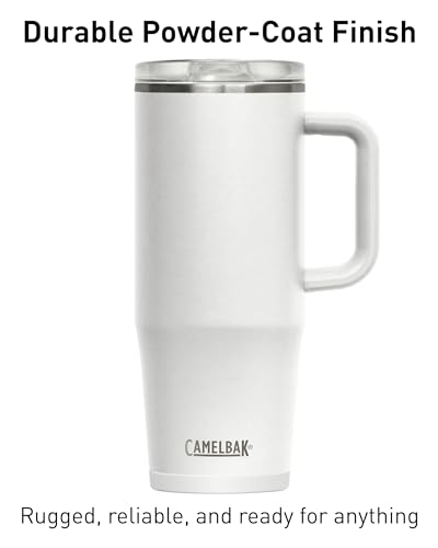 CamelBak Thrive Leak-Proof 32 oz Mug, Insulated Stainless Steel - For travel, coffee, tea, hot beverages - Spill Proof Cup-holder Compatible, White