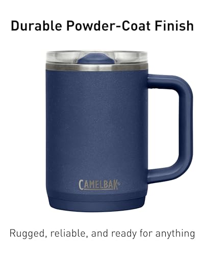CamelBak Thrive Leak-Proof 16 oz Mug, Insulated Stainless Steel - For travel, coffee, tea, hot beverages - Spill Proof - Cup-holder Compatible, Navy