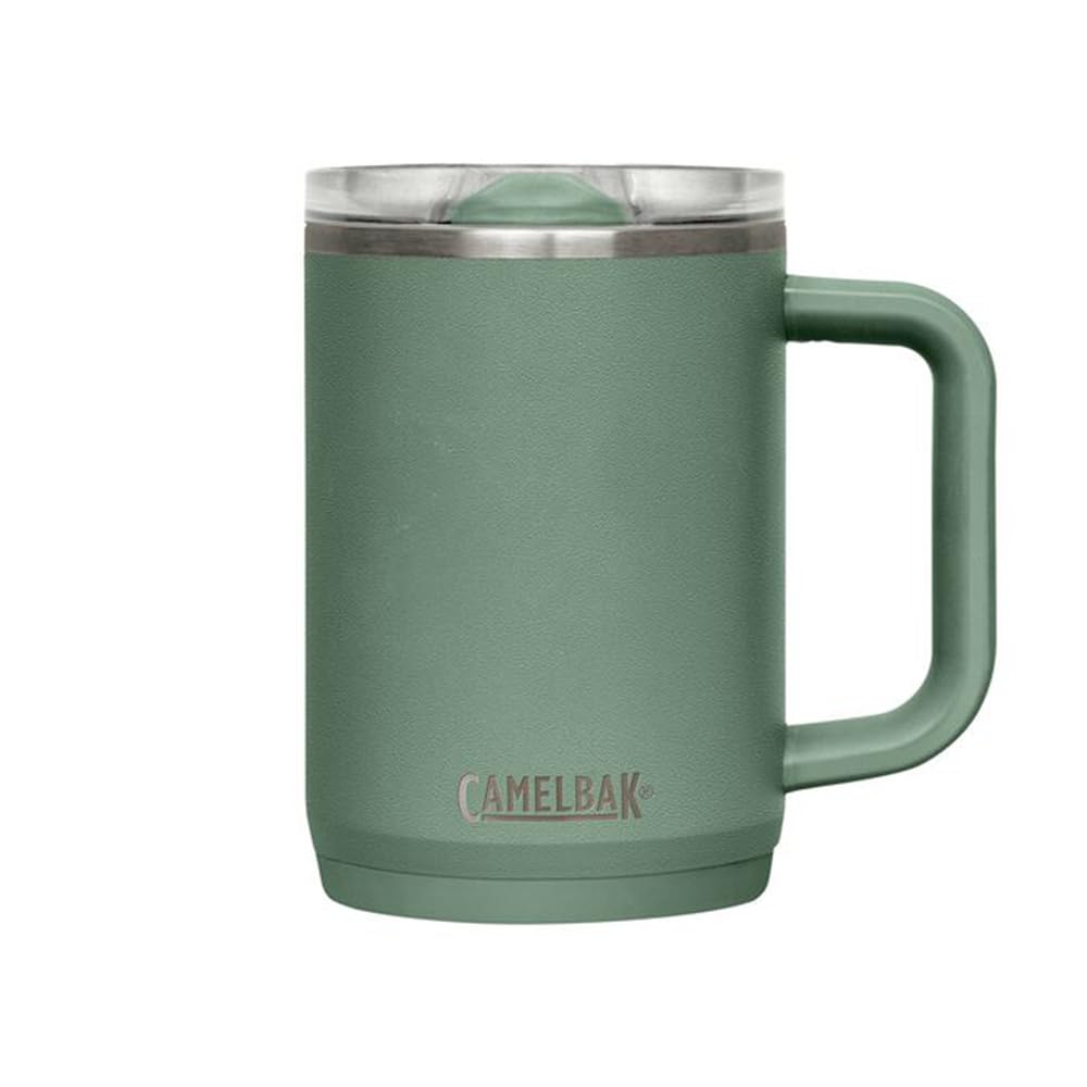 CamelBak Thrive Leak-Proof 16 oz Mug, Insulated Stainless Steel - For travel, coffee, tea, hot beverages - Spill Proof - Cup-holder Compatible, Moss