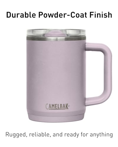 CamelBak Thrive Leak-Proof 16 oz Mug, Insulated Stainless Steel - For travel, coffee, tea, hot beverages - Spill Proof - Cup-holder Compatible, Purple Sky