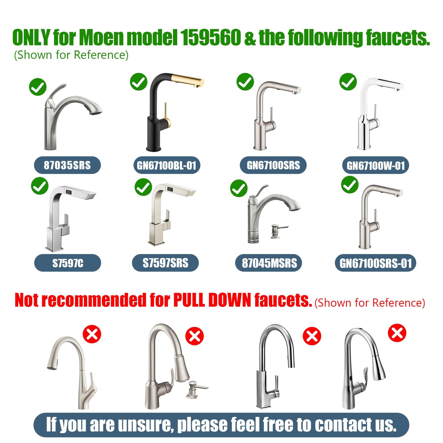 Liberflow Kitchen Faucet Hose Replacement for MOEN 150560 pullout Kitchen Sink Hose,Moen Kitchen Faucet Replacement Part Reflex hose 55-Inch