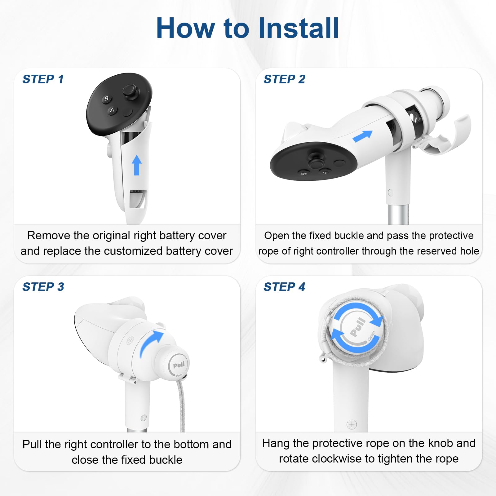 AMVR Golf Club Attachment Compatible with Meta/Oculus Quest 3S/Quest 3, Non-Slip VR Golf Handle Grip for Golf +, 80 Degree Design Keep Tracking (for Right Controller, Not for Charging Dock Battery)