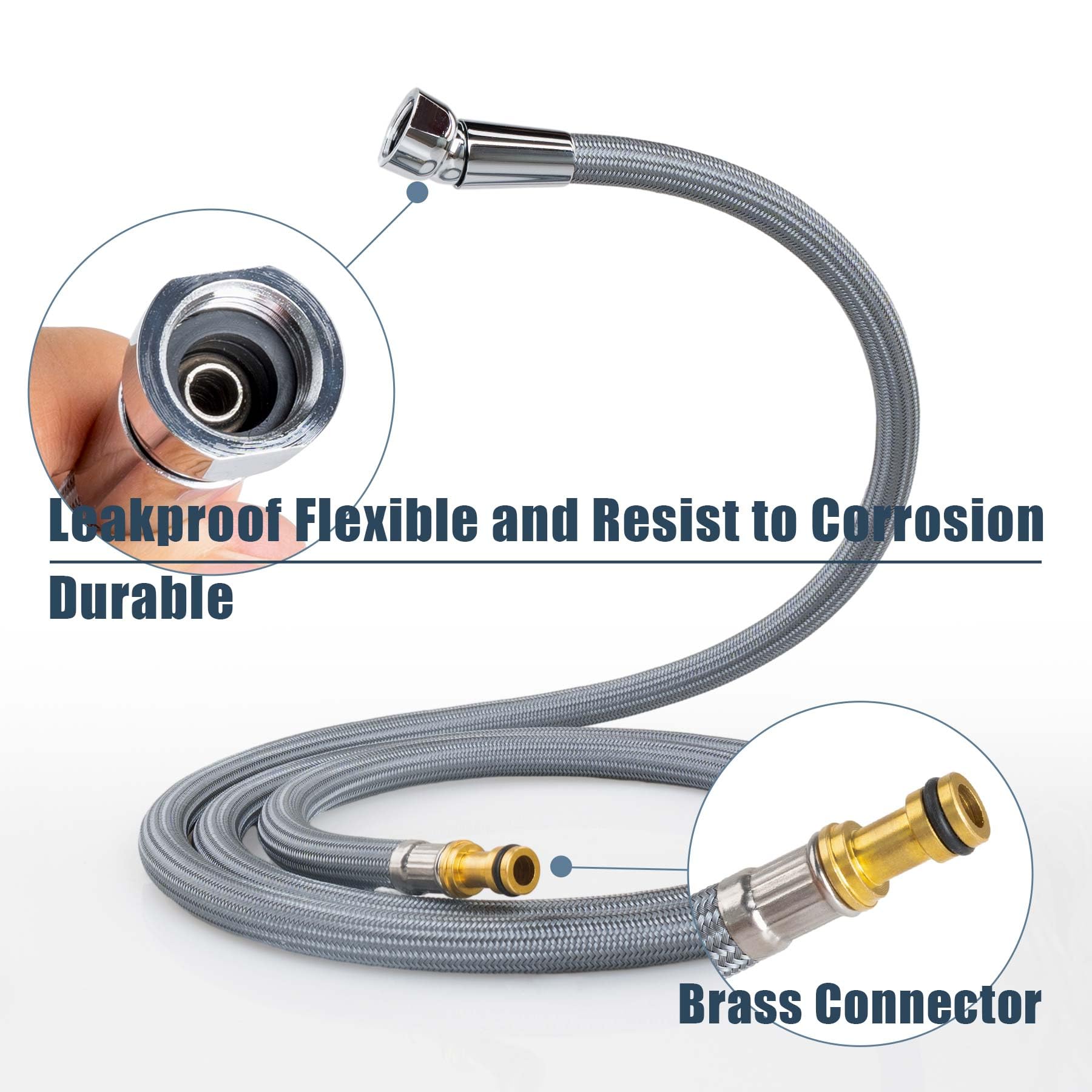 150259 Pull Down Hose for Moen Kitchen Sink Hose, Faucet Replacement Parts, Reflex hose 68-inch Connect Hose