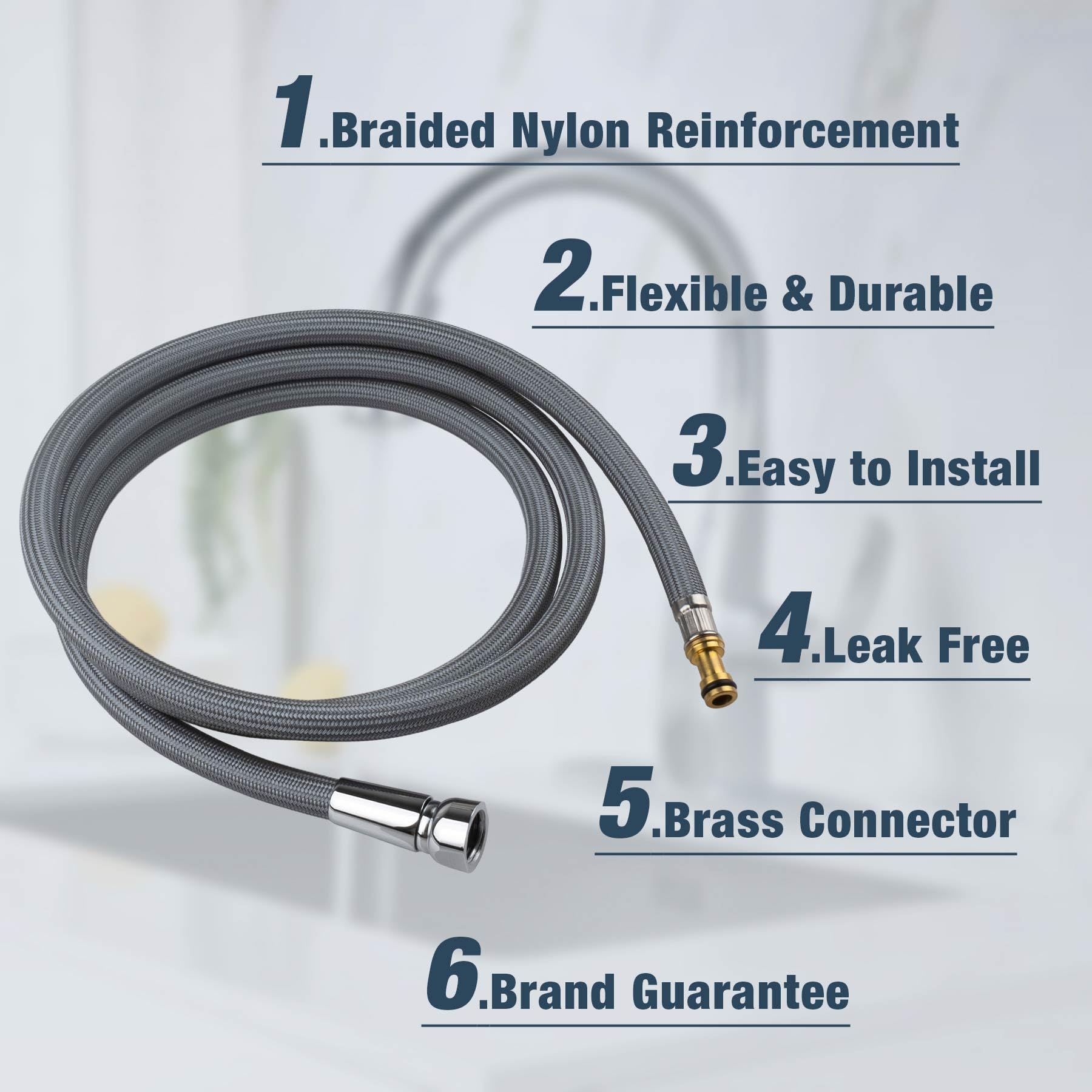 150259 Pull Down Hose for Moen Kitchen Sink Hose, Faucet Replacement Parts, Reflex hose 68-inch Connect Hose