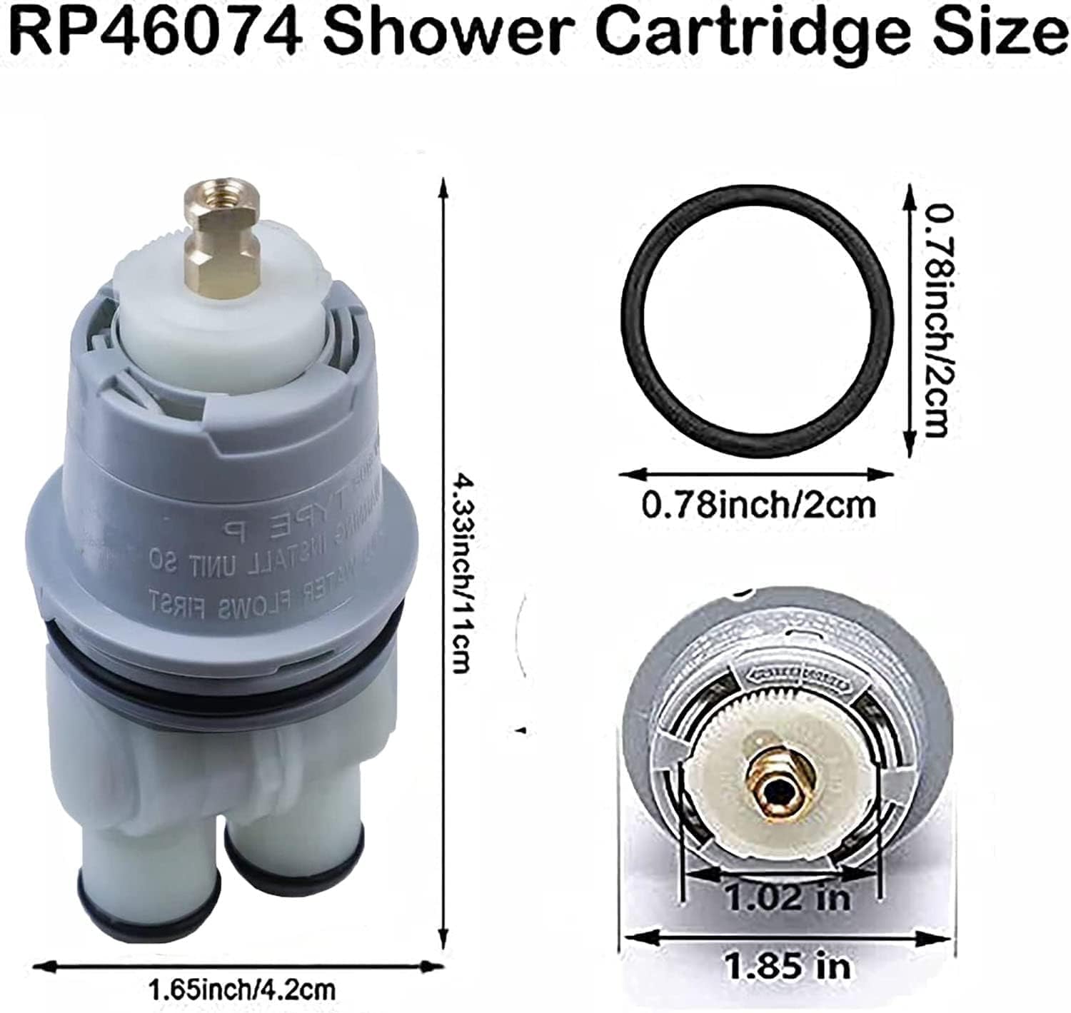 XUSHCL Delta RP46074 Shower Valve Cartridge For Tub/Shower Valves 13/14 Series, Delta Shower Valve Replacement-Single Function Temperature Control Valve Cartridge