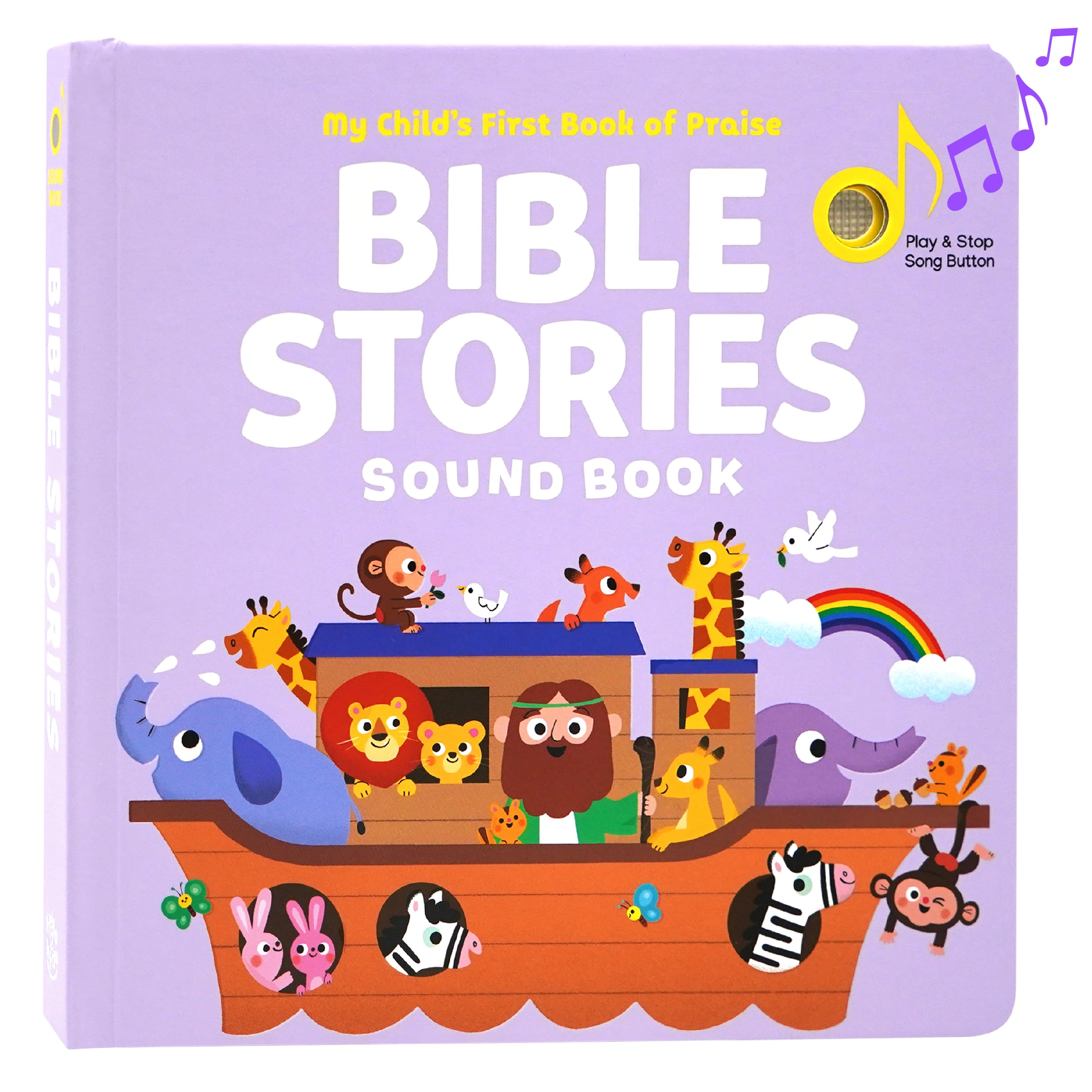 Bible Stories Sound Book - 6 Bible Songs - Christian Easter Gifts for Kids - Christening, Baptism Gifts for Boys, Girls - Religious Toys, Interactive Music Books for Toddlers - Easter Basket Stuffer