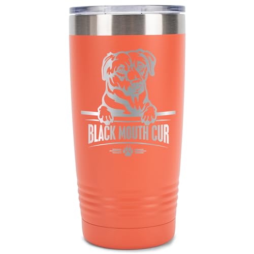 100 North Black Mouth Cur Coral 20 ounce Stainless Steel Metal Vacuum Insulated Travel Tumbler Mug With Lid