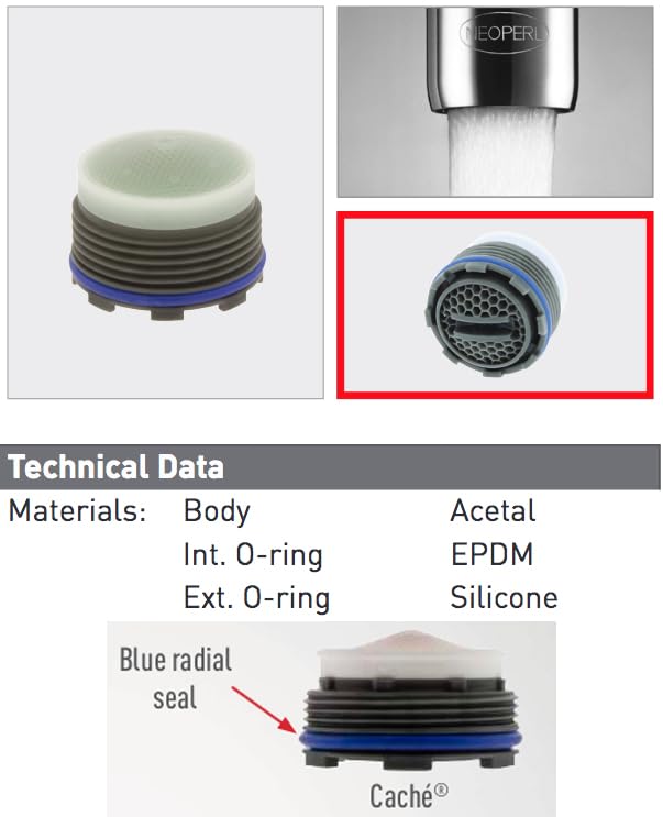 Cache Coin Slot Faucet Aerator Hidden Aerated Stream flow Rates for Kitchen Bathroom Male Standard/Junior Small Sizes (Blue 1.0 gpm, Regular Male)