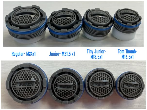 Cache Coin Slot Faucet Aerator Hidden Aerated Stream flow Rates for Kitchen Bathroom Male Standard/Junior Small Sizes (Blue 1.0 gpm, Regular Male)