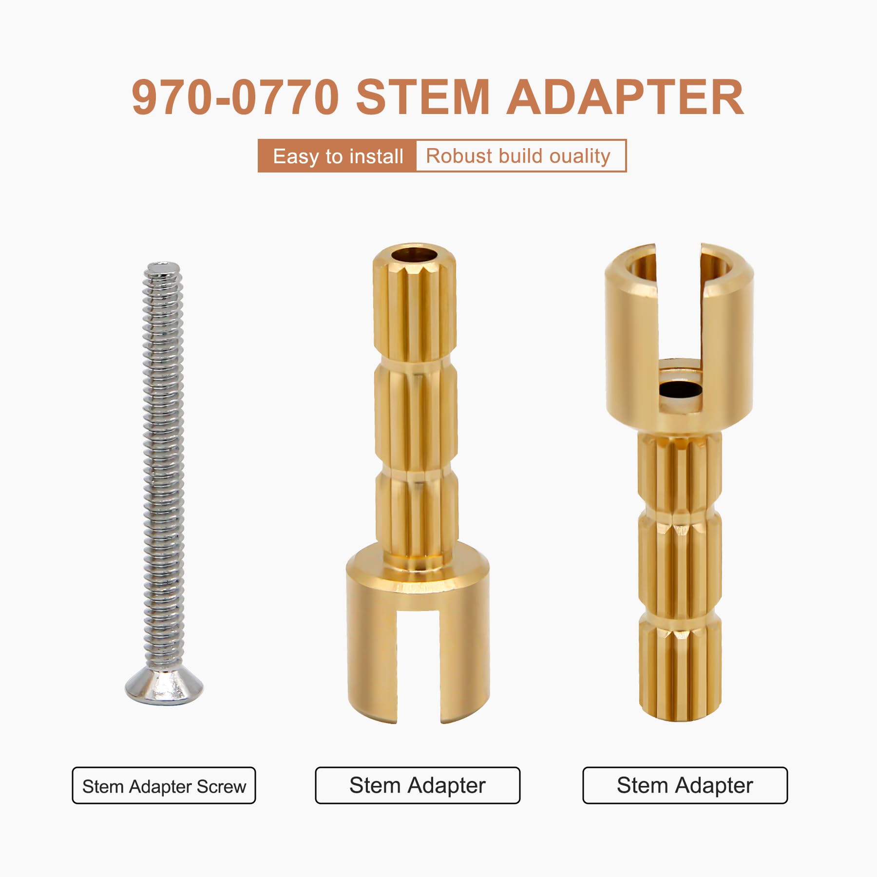 Powswopx 970-0770 Stem Adapter with Screw Replace for 970-0770 Plumbing Equipment, Pfister Securepfit Trims, Shower Handle Stem Extension Tub and Faucet Accessories Valve Extender Trim Repair
