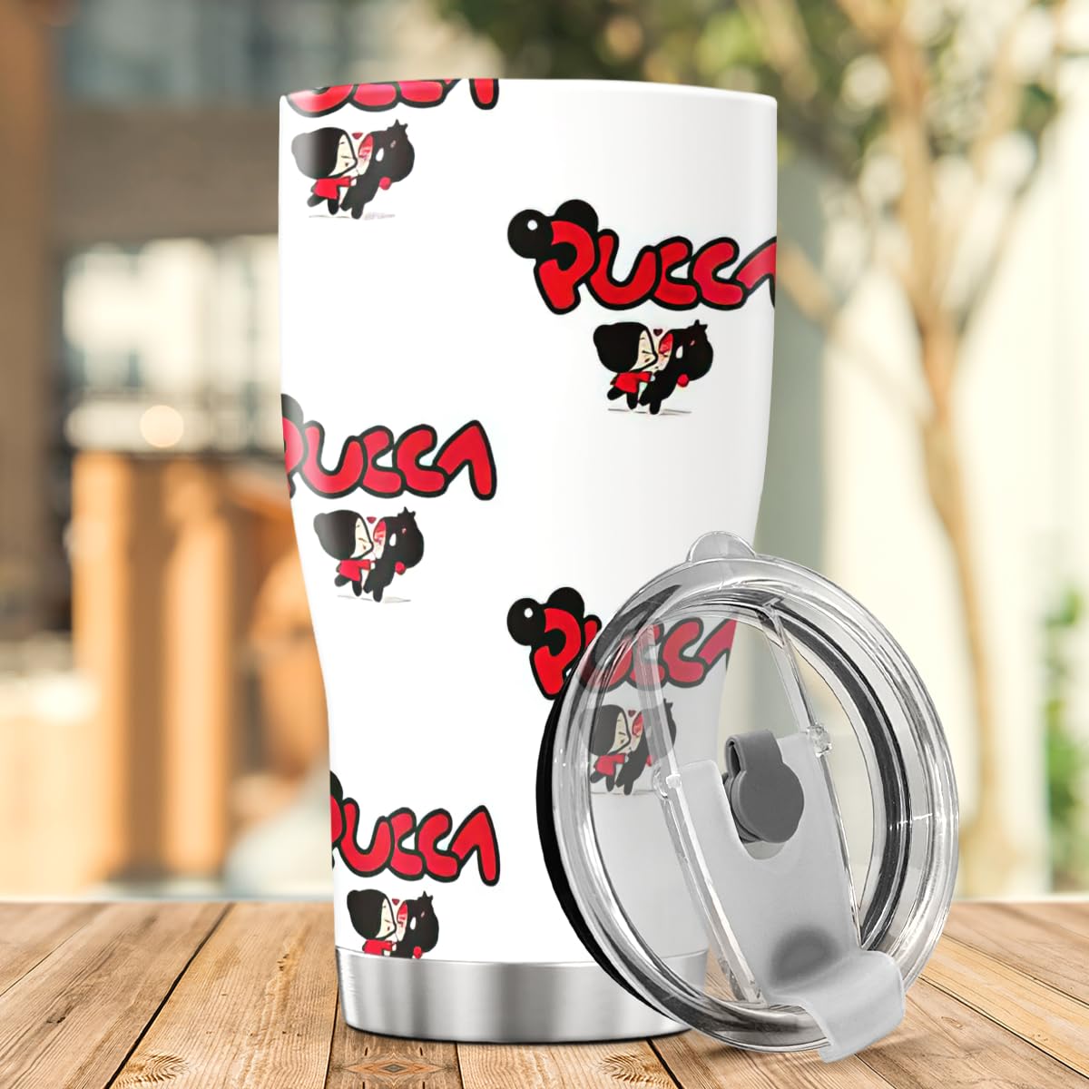 KINGGGGG Tumbler 30 Oz Pucca Stainless And Steel Garu Insulated Funny Coffee Love with Lid and Straw