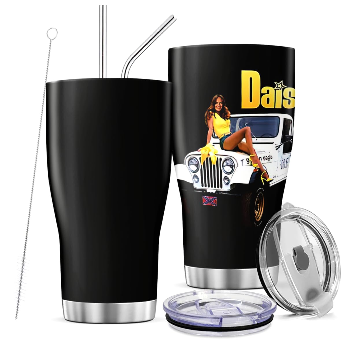 Tumbler 30 Oz Daisy Coffee Duke Stainless And Insulated Dixie Steel with Lid and Straw
