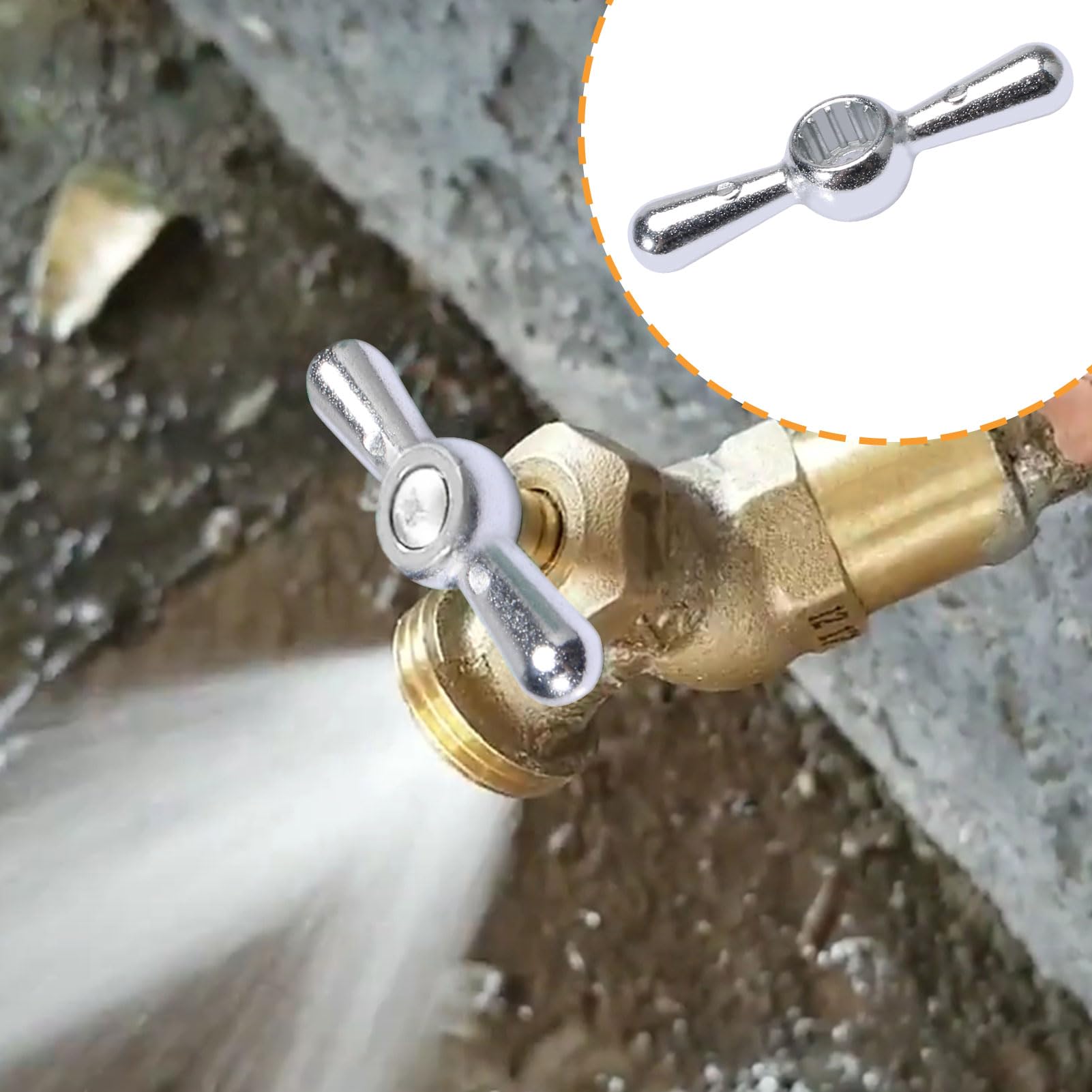 seork PP806-15 (2 Pcs) Broach Sillcock Tee Hose Bibb Replacement 12 Broach Point Outside Faucet Hose Sillcock Tee Handle