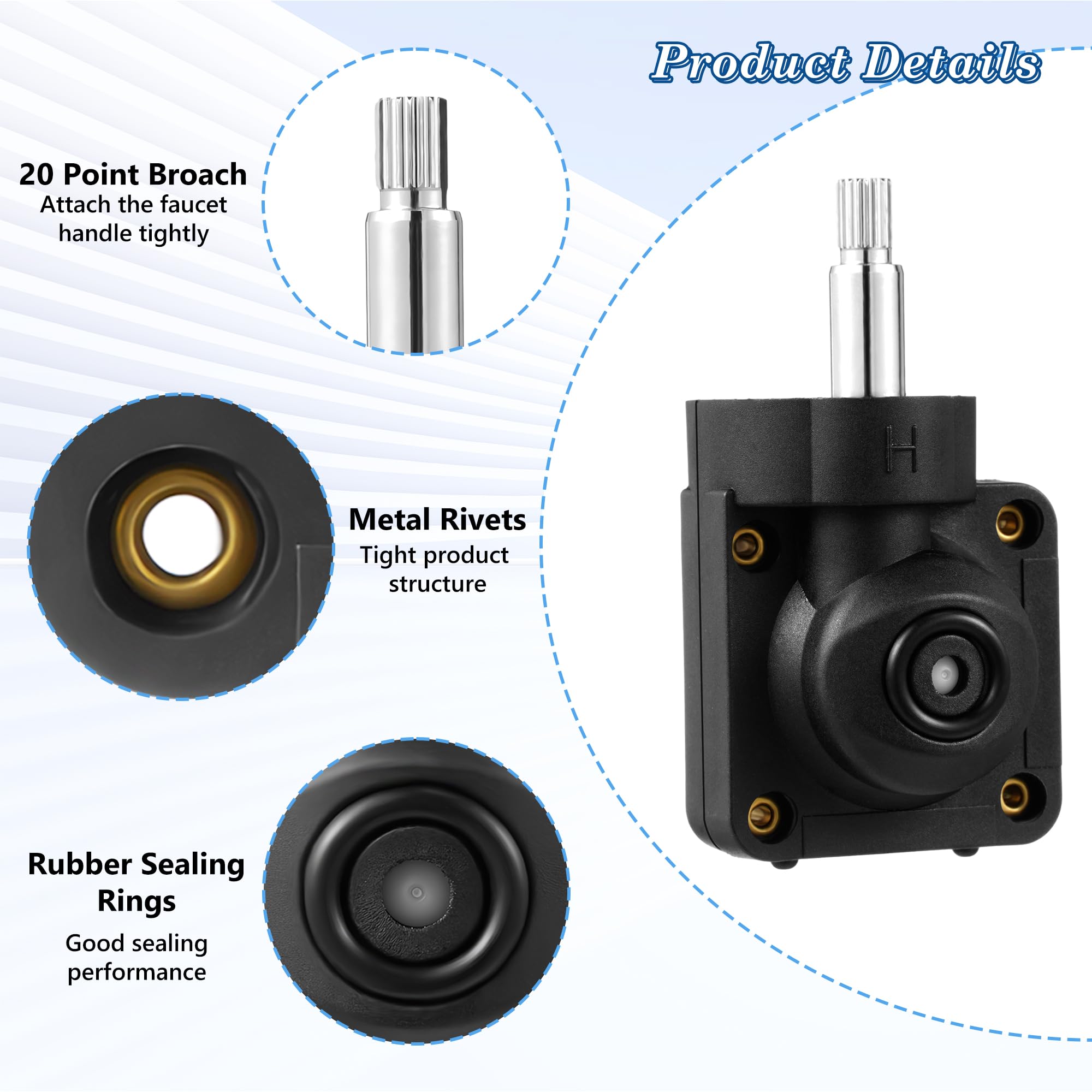 Enhon Pressure Balance Cartridge Compatible with Grohe 47080000, Pressure Balancing Unit Cartridge Compatible with Tempress II Balancing Tub Shower Valves, Chrome