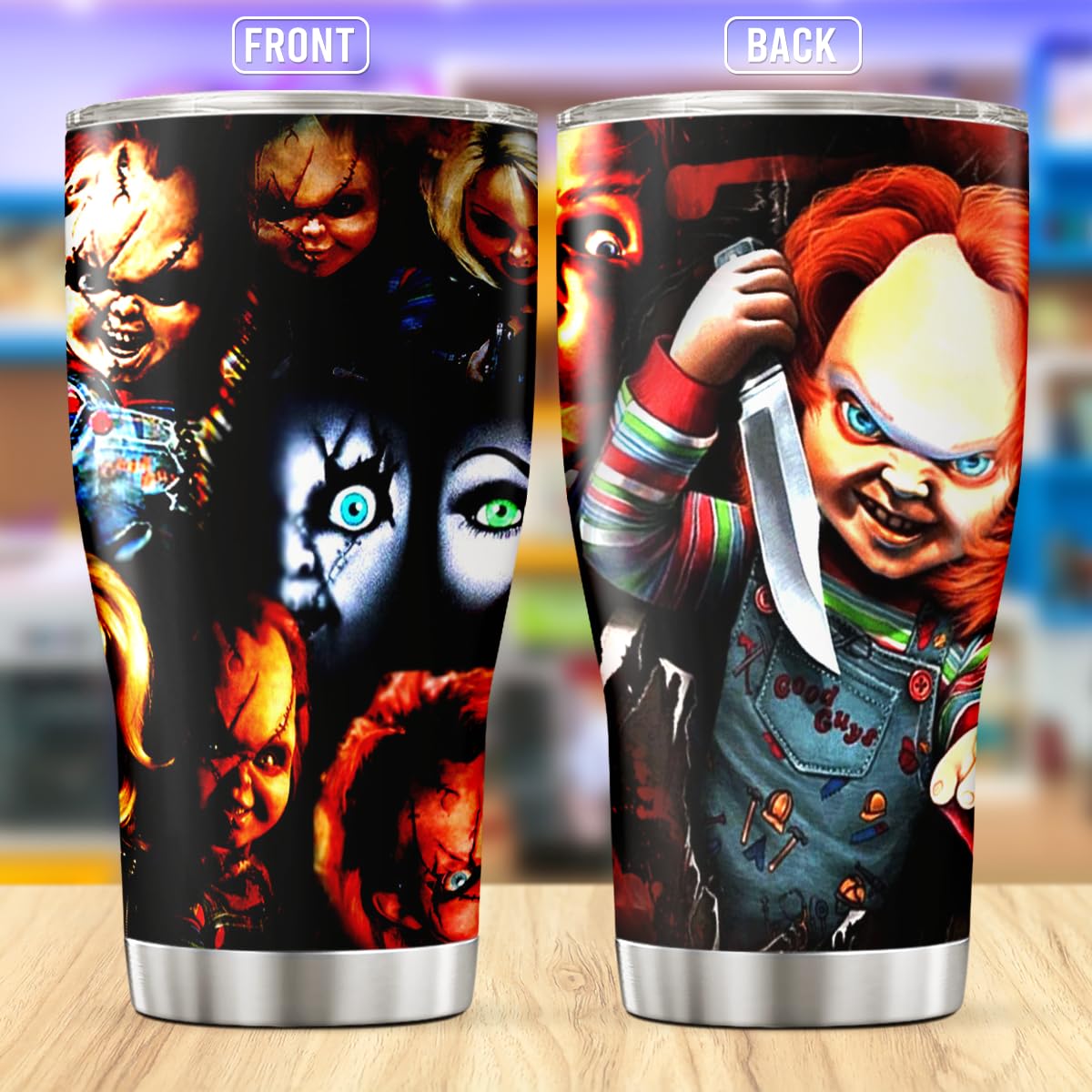 Tumbler Chucky Travel Stainless 20 30 Oz Hot Insulated Coffee Iced Steel Tea Office